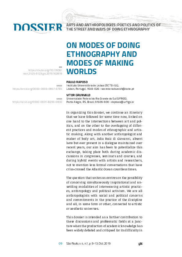(PDF) On modes of doing ethnography and modes of making worlds
