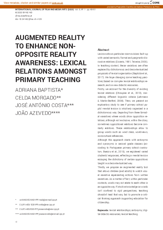(PDF) Augmented reality to enhance non-opposite reality awareness