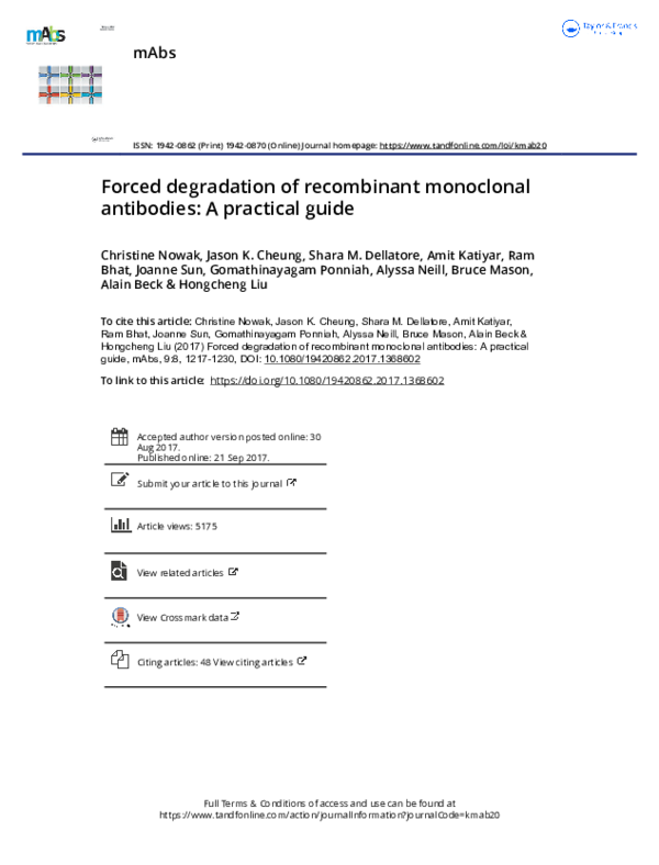(PDF) Forced degradation of recombinant monoclonal antibodies: A ...