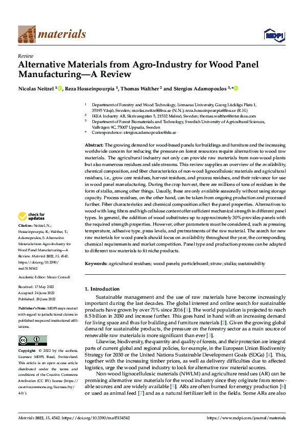 (PDF) Alternative Materials from Agro-Industry for Wood Panel ...