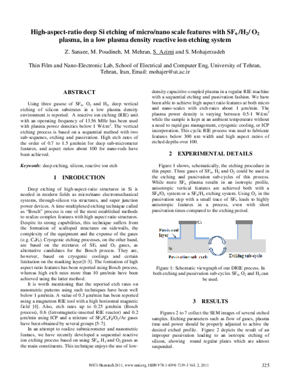 (PDF) High-aspect-ratio deep Si etching of micro/nano scale features ...