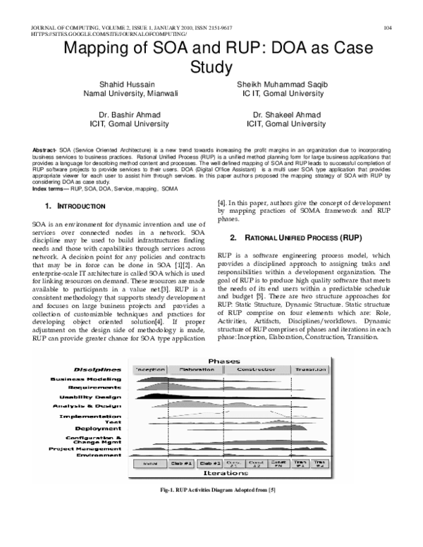 (PDF) Mapping of SOA and RUP: DOA as Case Study | Shakeel Ahmad ...