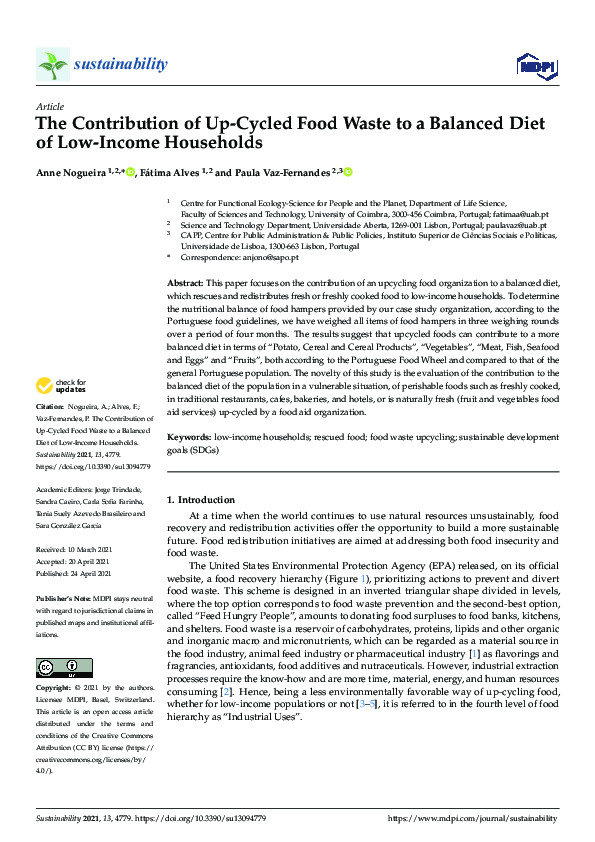 (PDF) The Contribution of Up-Cycled Food Waste to a Balanced Diet of ...