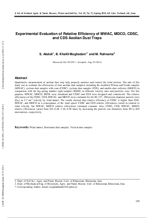 (PDF) Experimental Evaluation of Relative Efficiency of MWAC, MDCO ...