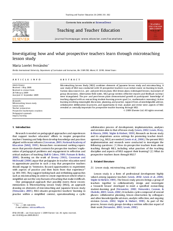 (PDF) Investigating how and what prospective teachers learn through ...