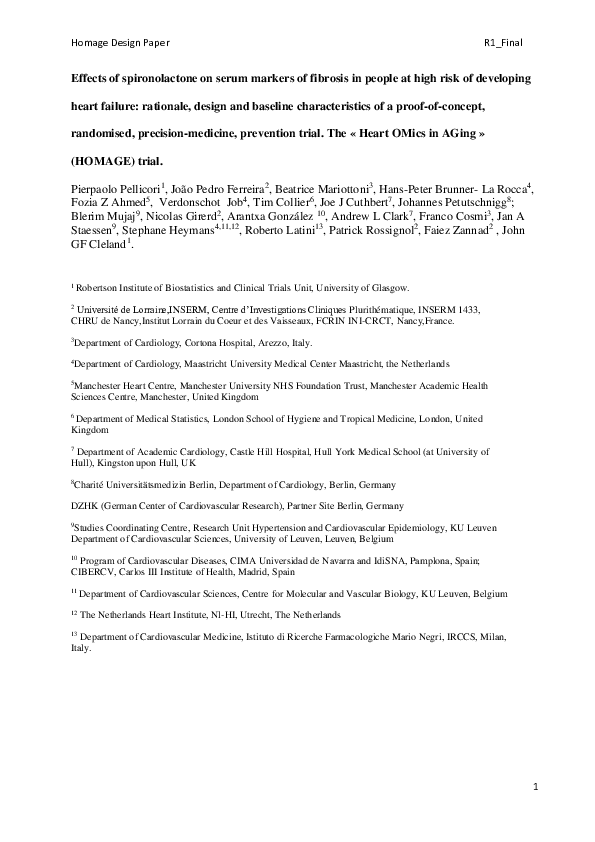 (PDF) Effects of spironolactone on serum markers of fibrosis in people at high risk of ...