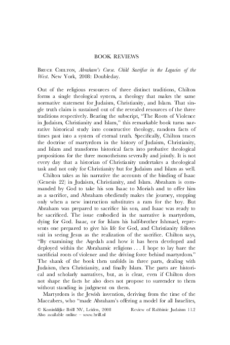 (PDF) Abraham's Curse. Child Sacrifice in the Legacies of the West
