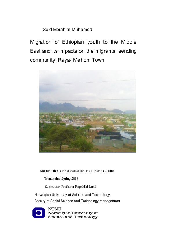 (PDF) Migration of Ethiopian youth to the Middle East and its impacts ...