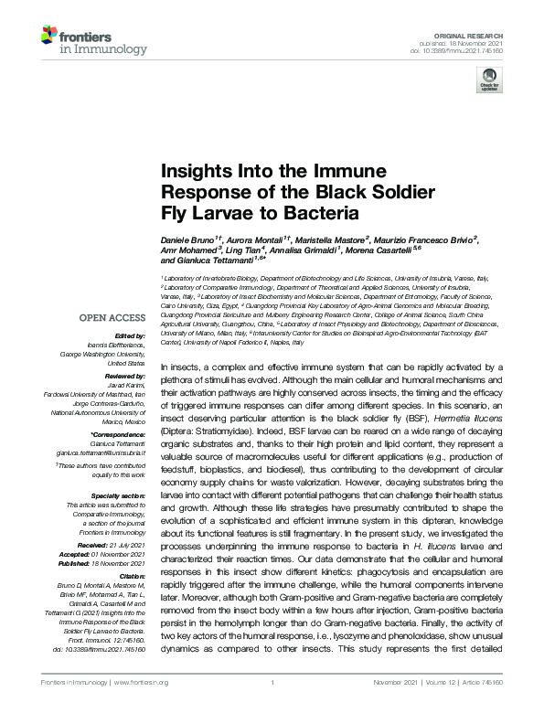 (PDF) Insights Into the Immune Response of the Black Soldier Fly Larvae ...
