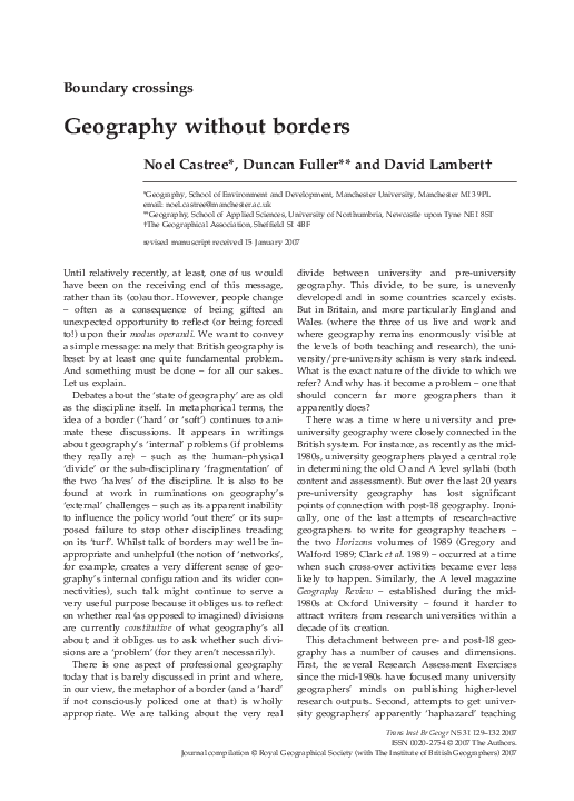 (PDF) Geography without borders