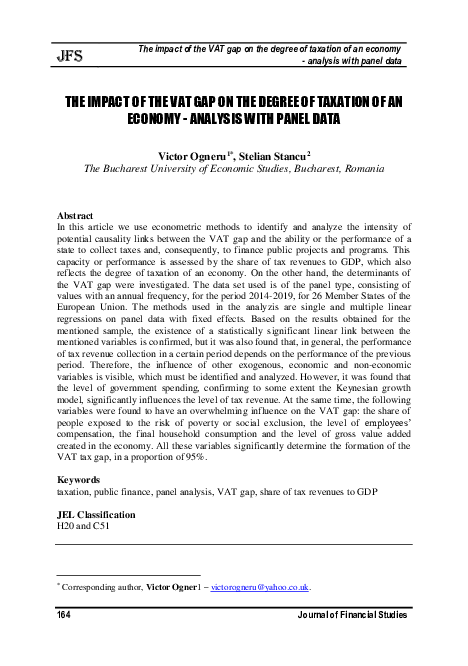 (PDF) The impact of the VAT gap on the degree of taxation of an economy ...