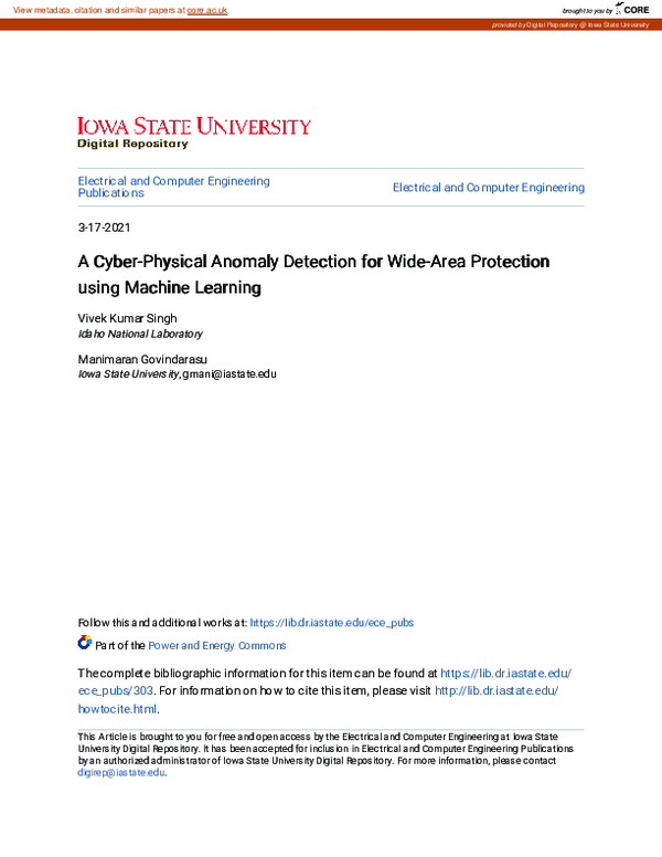 (PDF) A Cyber-Physical Anomaly Detection for Wide-Area Protection Using ... (PDF) A Cyber-Physical Anomaly Detection for Wide-Area Protection Using ...