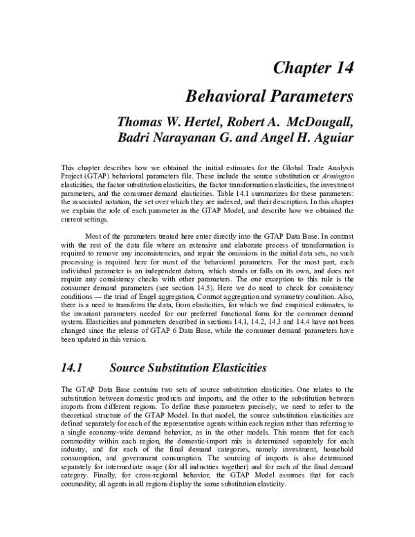 (PDF) Behavioural Parameters