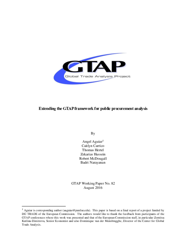 (PDF) Extending the GTAP framework for public procurement analysis