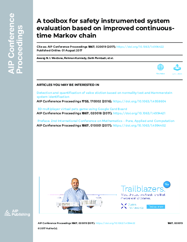 (PDF) A toolbox for safety instrumented system evaluation based on improved continuous-time ...