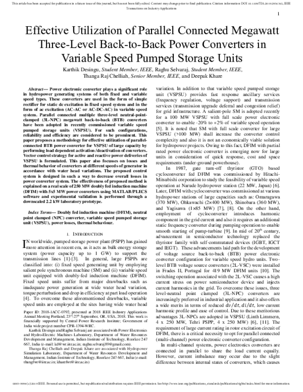 (PDF) Effective Utilization of Parallel-Connected Megawatt Three-Level ...