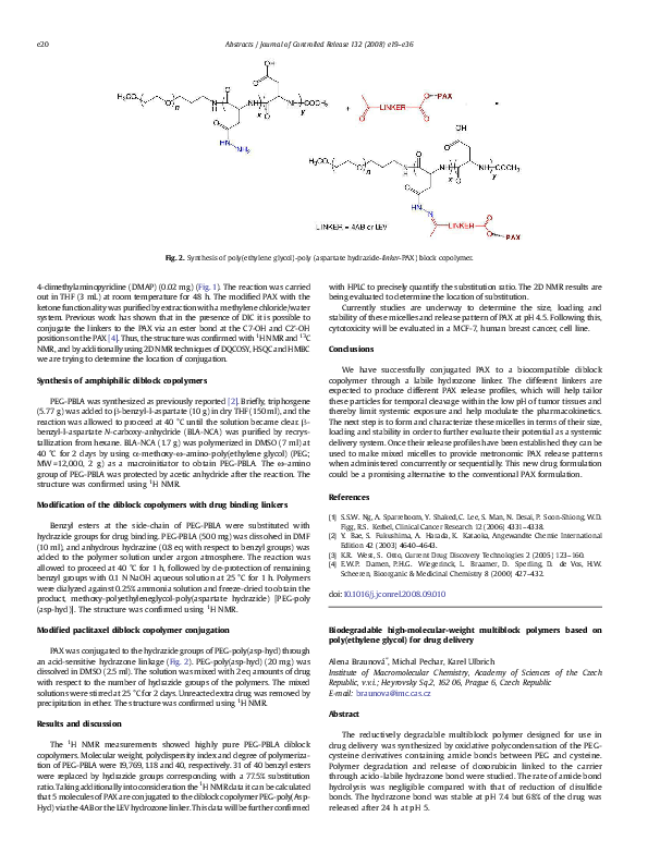 (PDF) Biodegradable high-molecular-weight multiblock polymers based on poly(ethylene glycol) for ...