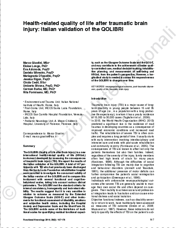(PDF) Health-related quality of life after traumatic brain injury ...