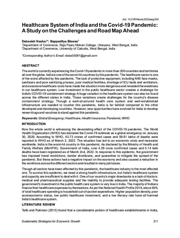 (PDF) Healthcare System of India and the Covid-19 Pandemic: A Study on ...