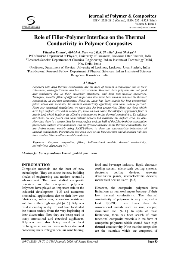 (PDF) Role of Filler-Polymer Interface on the Thermal Conductivity in ...