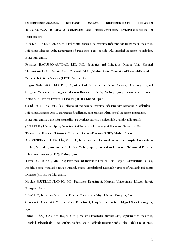 (PDF) Interferon-Gamma Release Assays Differentiate between ...