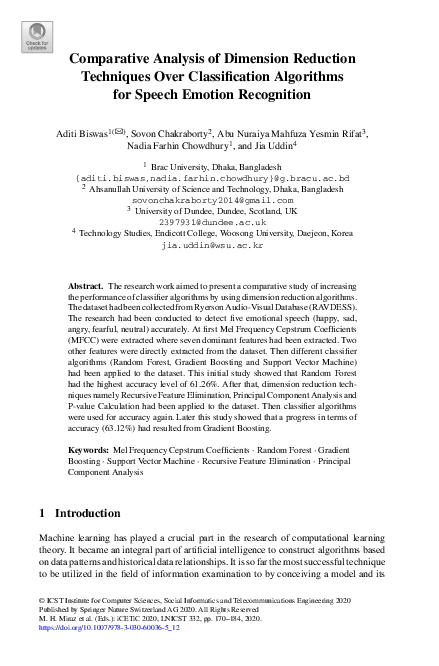 (PDF) Comparative Analysis of Dimension Reduction Techniques Over Classification Algorithms for ...