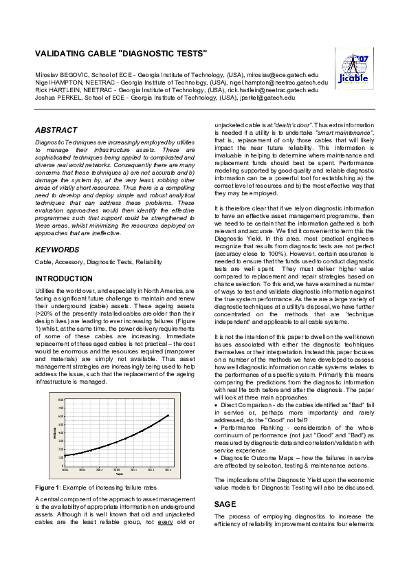 (PDF) Validating Cable" Diagnostic Tests