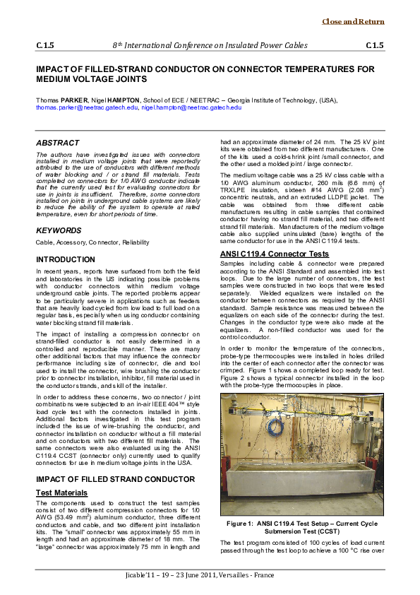 (PDF) Impact of Filled-Strand Conductor on Connector Temperatures for ...