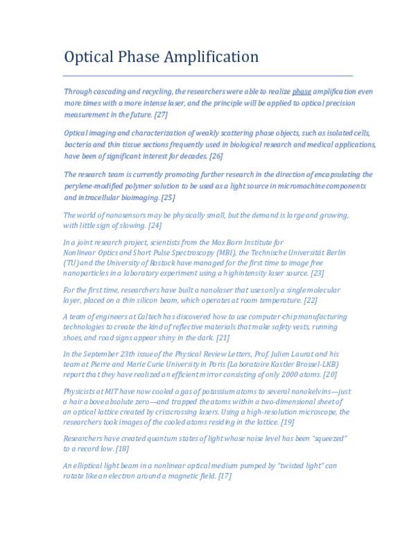 (PDF) Optical Phase Amplification