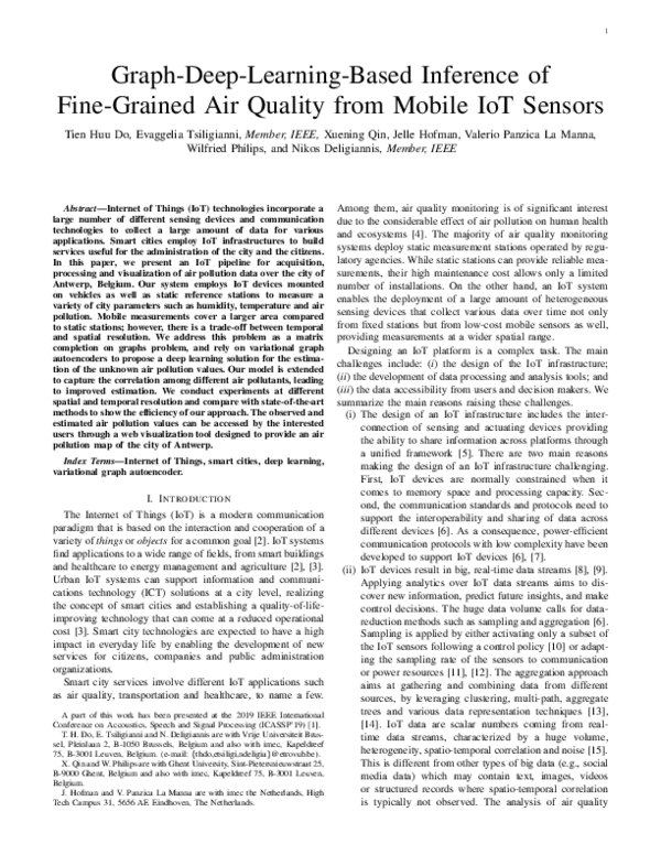 (PDF) Graph-Deep-Learning-Based Inference of Fine-Grained Air Quality From Mobile IoT Sensors
