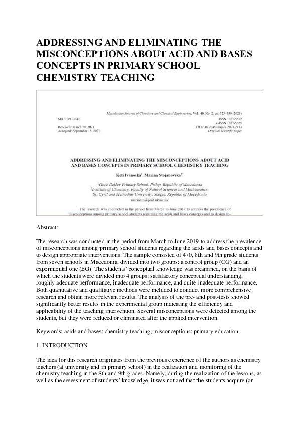 (PDF) ADDRESSING AND ELIMINATING THE MISCONCEPTIONS ABOUT ACID AND ...