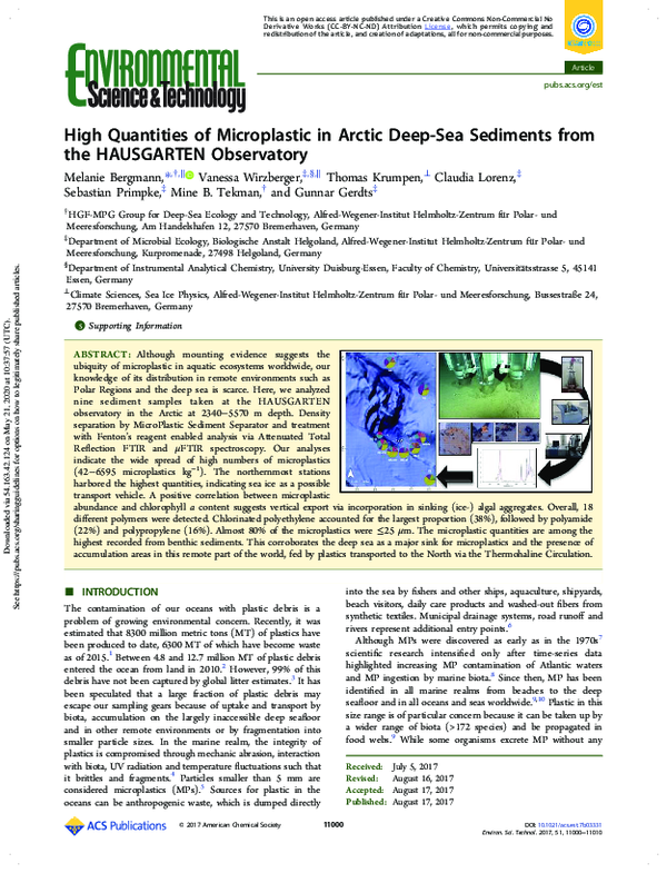 (PDF) High Quantities of Microplastic in Arctic Deep-Sea Sediments from ...
