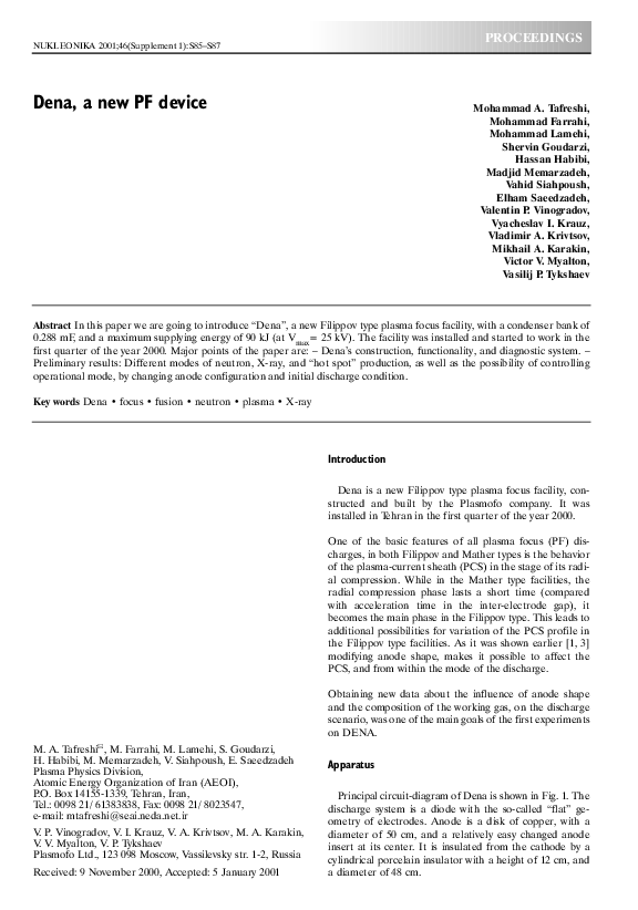 (PDF) Dena, a new PF device