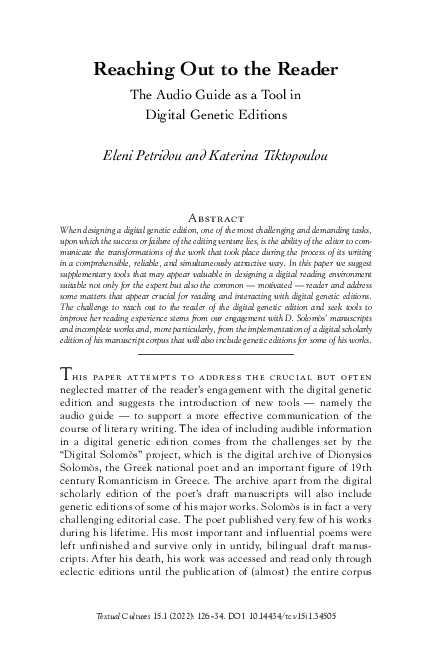 (PDF) Reaching Out to the Reader