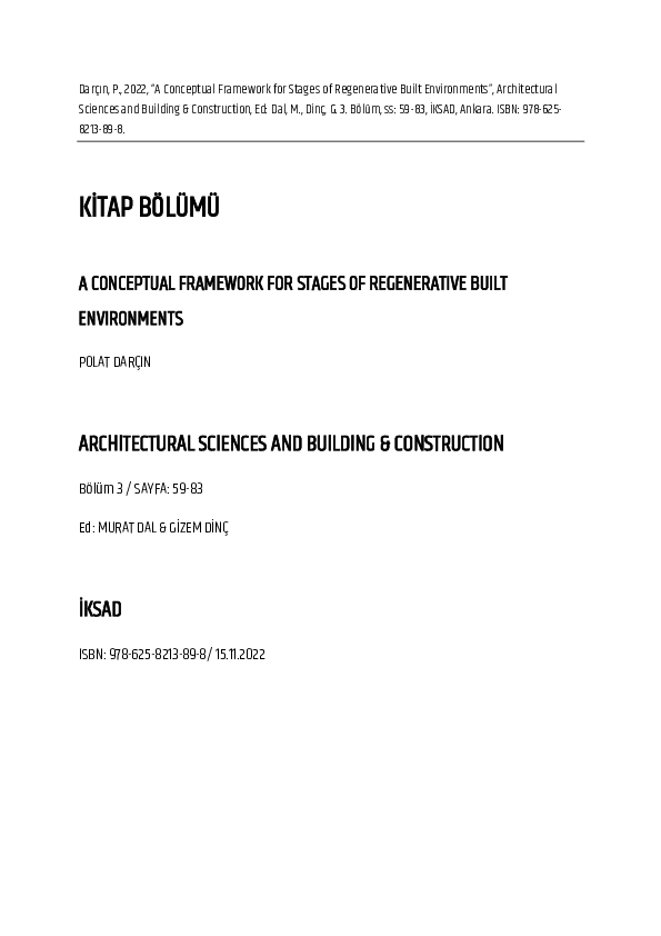 (PDF) A Conceptual Framework for Stages of Regenerative Built Environments
