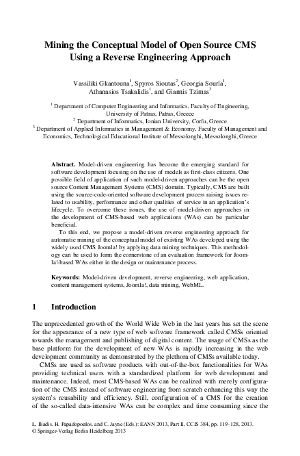 (PDF) Mining the Conceptual Model of Open Source CMS Using a Reverse ...