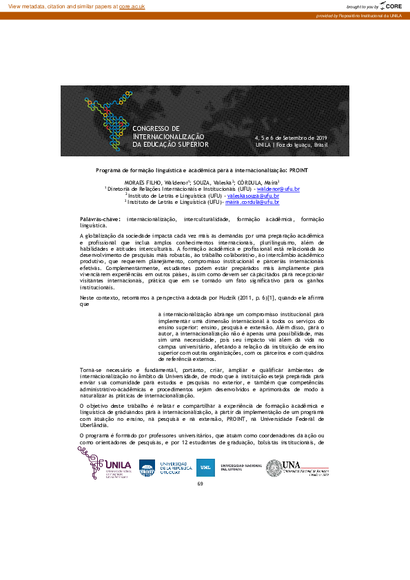 (PDF) Programa de formação linguística e acadêmica para a ...