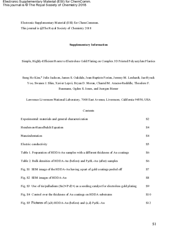 (PDF) A simple, highly efficient route to electroless gold plating on ...