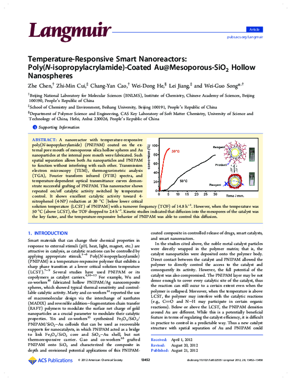 (PDF) Temperature-Responsive Smart Nanoreactors: Poly(N ...