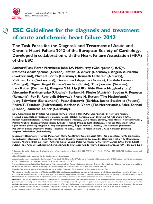 (PDF) ESC Guidelines for the diagnosis and treatment of acute and ...