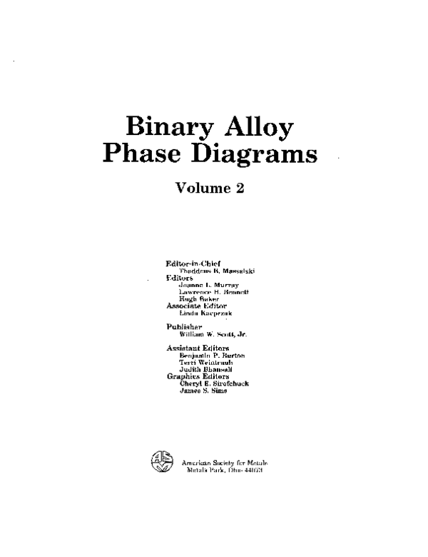 (PDF) Binary alloy phase diagrams. V. 2