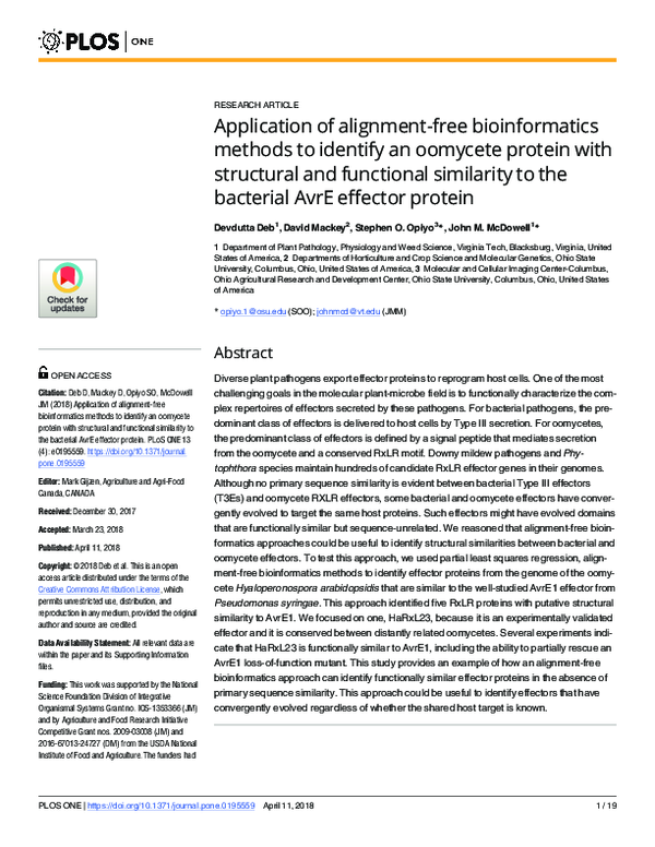 (PDF) Application of alignment-free bioinformatics methods to identify an oomycete protein with ...