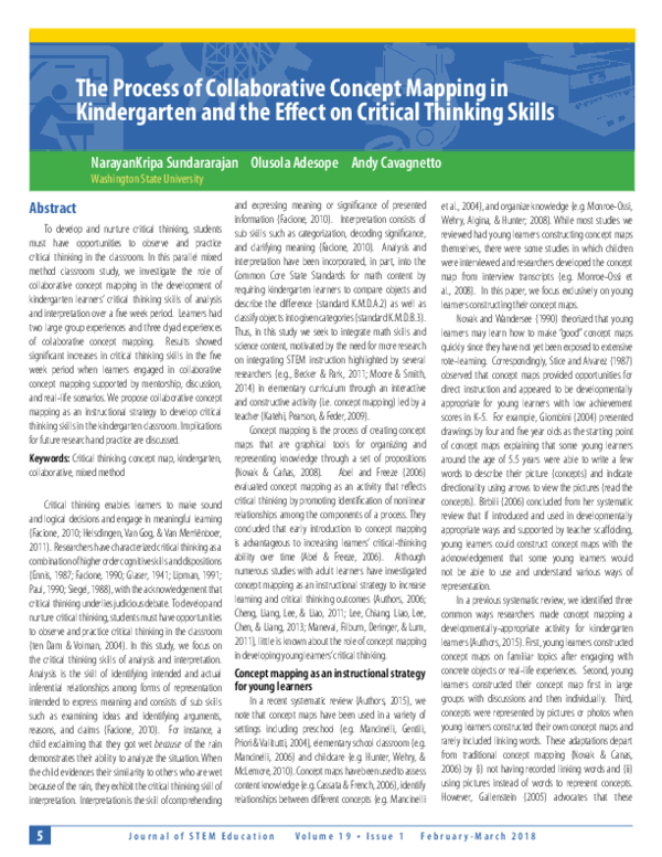 Pdf The Process Of Collaborative Concept Mapping In Kindergarten And
