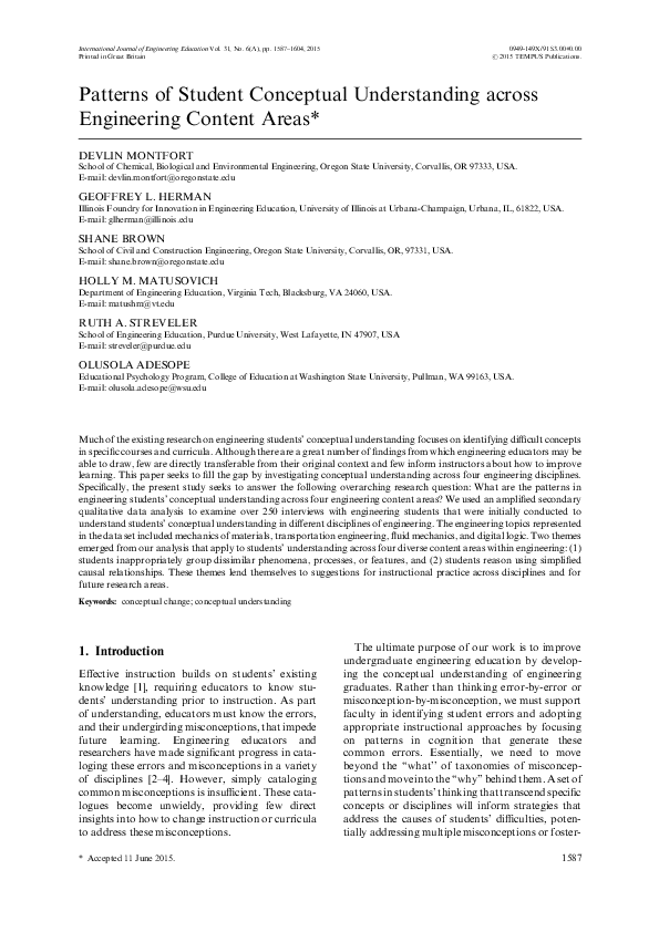 (PDF) Patterns of student conceptual understanding across engineering ...