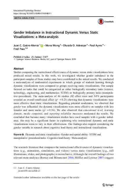 (PDF) Gender Imbalance in Instructional Dynamic Versus Static Visualizations: a Meta-analysis