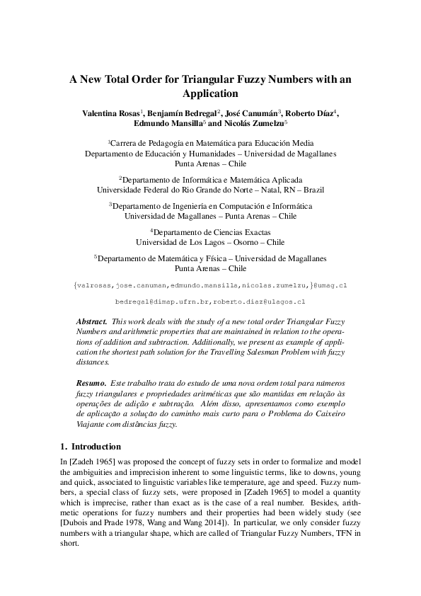 (PDF) A New Total Order for Triangular Fuzzy Numbers with an Application