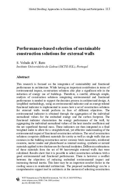 (PDF) Performance-based selection of sustainable construction solutions ...