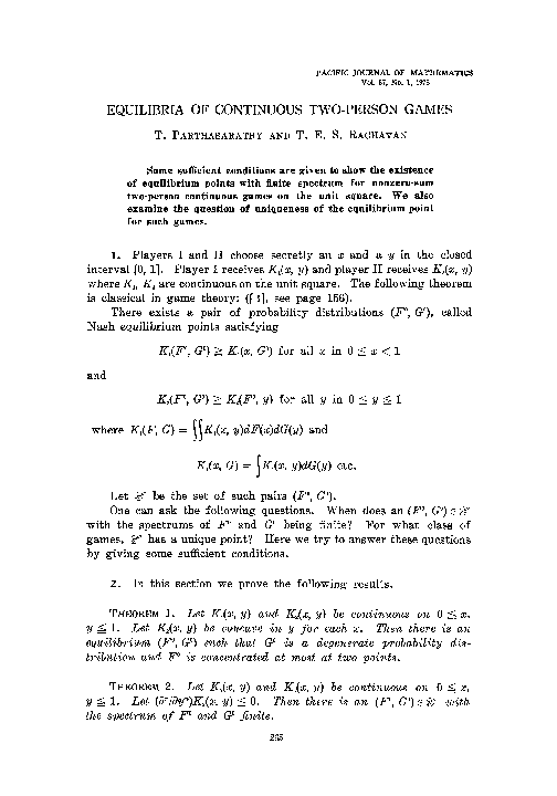 (PDF) Equilibria of continuous two-person games