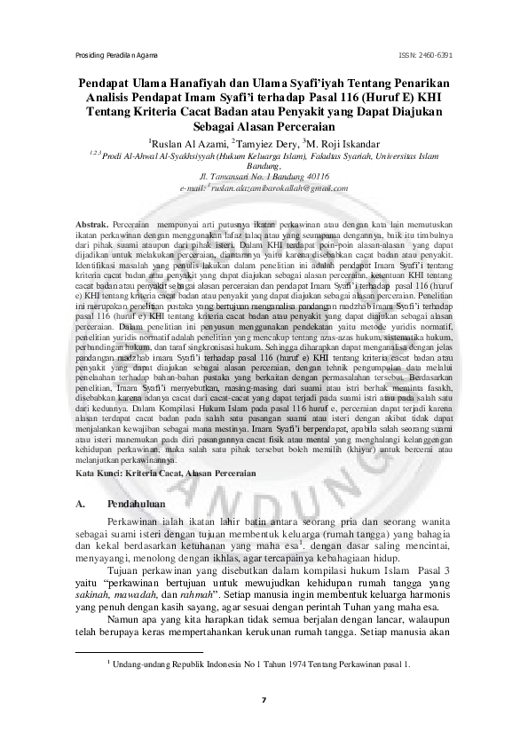 (PDF) The Analysis of Imam Shafi’i’s Opinions Against Article 116 ...