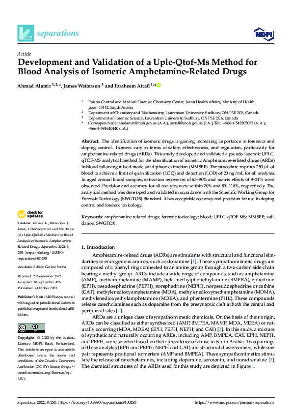 (PDF) Development and Validation of a Uplc-Qtof-Ms Method for Blood Analysis of Isomeric ...